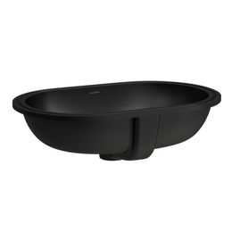 Laufen Savoy Einbau-Waschtisch H8189467161551 57,5x37,5cm, unten, ohne Hahnloch, oval, mit &Uuml;berlauf, Unterseite glasiert, schwarz matt