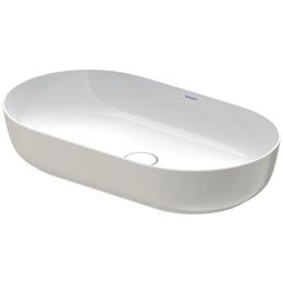 Duravit Luv Aufsatz-Waschtisch 03797023001 70x40cm, geschliffen, ohne Hahnloch, &Uuml;berlauf, Hahnlochbank, wei&szlig;/grau seidenmatt WonderGliss