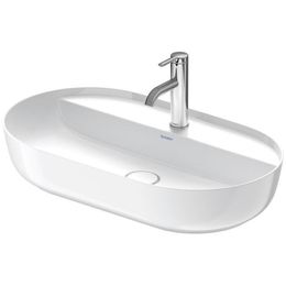 Duravit Luv Aufsatz-Waschtisch 0380700000 70x40cm, geschliffen, 1 Hahnloch, ohne &Uuml;berlauf, mit Hahnlochbank, wei&szlig;