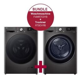 LG Schwarze Waschmaschine (13 kg, 1.400 U./Min.) und Trockner (8 kg) im Set F4WR703YB.RT80V9B F4WR703YB.RT80V9B