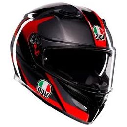 AGV K3 Integralhelm Striga schwarz / grau / rot M