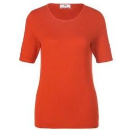 Rundhals-Pullover aus Seide Kaschmir Peter Hahn orange, 48