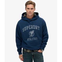 Superdry Herren Baumwolle Grafischer Druck &Uuml;bergro&szlig;es Athletic Kapuzenpullover Im Vintage-Look, Marineblau & Grau - Gr&ouml;&szlig;e: S 1040606501927IFT001