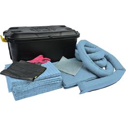 eurokraft basic Leckage-Notfallset in Rollkoffer, Bindung 75 l, Ausf&uuml;hrung &Ouml;l, blau