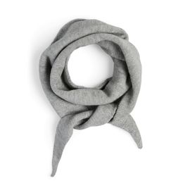 Dreieckstuch Pieces "PCKOMMA TRIANGLE SCARF NOOS BC", Damen, medium grau melange, Feinstrick, Materialmix, unifarben, Modet&uuml;cher