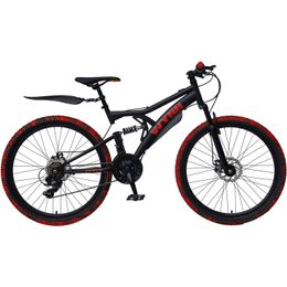 Mountainbike WYNN "FLY1.0" Gr. 46, schwarz (schwarz, schwarz), Fahrr&auml;der, Damen, 46cm, 26 Zoll (66,04cm)
