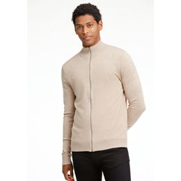 Strickjacke LINDBERGH "LINDBERGH Cardigan", Herren, Gr. L, sand mel, Obermaterial: 80% Viskose, 20% Nylon, Strickjacken Strickjacke