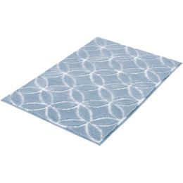 Badematte Kleine Wolke "Twin" Gr. 1, blau, H:15mm, Polyester, Badematten, Badematte, Badteppich, modernes Design, leichter Hoch-Tief Effekt, waschbar