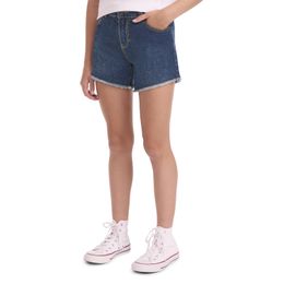 Jeansshorts LEVI'S KIDS "LVG A LINE SHORT", M&auml;dchen, Gr. 8 (128), N-Gr, no filter, Denim/Jeans, Obermaterial: 99% Baumwolle, 1% Elasthan, unifarben, regular fit ca. Mitte Oberschenkel, Jeans Jeansshorts, im Five-Pocket Style