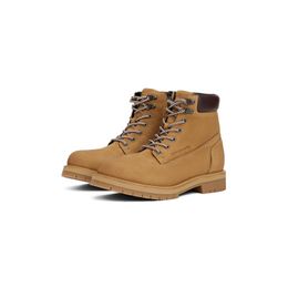Tommy Hilfiger Herren Schn&uuml;rboots "FLEX TH OUTDOOR W NBK BOOT", Gr. 42camelfarben, Leder, Schuhe, Blockabsatz, Outdoorschuh mit &Ouml;sen, im