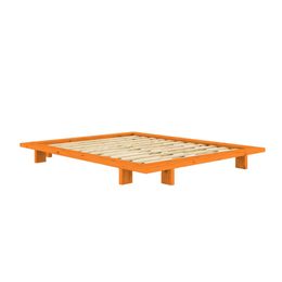 Bettgestell Karup Design, B:188cm H:20cm L:228cmsolar orange, Betten, "Bettgestell JAPAN BED Futonbett aus FSC-zertifiziertem Massivholz", zeitlos,