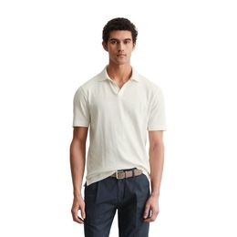 Marc O'Polo Poloshirt MARC O'POLO "aus Bio-Baumwolle und Leinen", Herren, Gr. XL, wei&szlig; (m101), Obermaterial: 80% Baumwolle, 20% Leinen, unifarben, skinny fit, Umschlagbund, Shirts