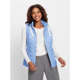 Steppweste Casual Looks, Damen, Gr. 38, blau (eisblau), 100% Polyester, Wattierung:100% Polyester, unifarben, Westen Steppweste