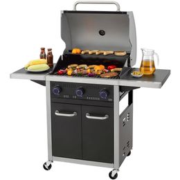 Gasgrill Tepro "Seattle 3", silber (schwarz, silberfarben), B:128cm H:114cm T:63cm, Grills, BxTxH: 128x63x114 cm