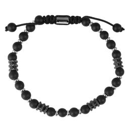 Adelia&acute;s Gliederarmband ADELIA&acute;S "Unisex Armband &ndash; Kugelarmband aus Edelstahl mit Onyx 19 cm", silber, Armb&auml;nder, Damen, 19cm, Edelstahl, Gliederarmband, Eine sch&ouml;ne Geschenkidee f&uuml;r jeden Anlass