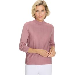 Damen 3/4 Arm-Pullover mit Zierknopfleiste hortensie, Gr&ouml;&szlig;e 38