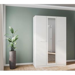 Dreht&uuml;renschrank Rauch "Kleiderschrank Schrank Garderobe Garderobenschrank Stauraumwunder MODI", wei&szlig;, B:136cm H:210cm T:54cm, Holzwerkstoff, Schr&auml;nke, Dreht&uuml;renschrank, optional mit Spiegel MADE IN GERMANY