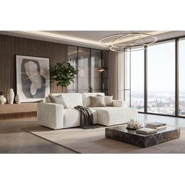 Schlafsofa Home Affaire, B:250cm H:82cm T:143cmcream, 92% Polyester, 8% Nylon, Wohnzimmer, Sofas, "Noord Schlafecksofa, Breite 250 cm", Cord,