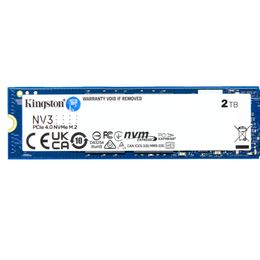 Kingston interne SSD "2000G NV3 M.2 2280 NVMe SSD", blau, 2000 GB, Schreibgeschwindigkeitmaximal 5000 MB/s Lesegeschwindigkeitmaximal 6000 MB/s, Festplatten