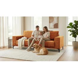 3-Sitzer OTTO HOME, B:224cm H:85cm T:83cmbrick, 100% Polyester, Sofas, "OLAND, B: 224 cm - Skandi-Design", Struktur, Flachgewebe, Luxus-Microfaser,
