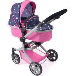 Bayer Chic 2000 Kombi-Puppenwagen CHIC2000 "Mika", bunt (butterfly rosa), Puppenwagen, KinderB:41cm H:82cm T:73cm, Kunststoff, Metall, Stoff, mit schwenkbaren Vorderr&auml;dern, B:41cm H:82cm T:73cm