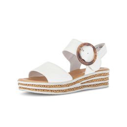 Plateausandaletten Gabor "Plateau Sandale Glattleder", Damen, Gr. 42,5, creme, Schuhe