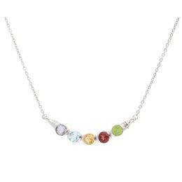 Kette mit Anh&auml;nger Vivance "colourful gemstones", silber (silber 925), Halsketten, Damen, Silber 925 (Sterlingsilber)
