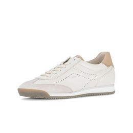 Sneaker Gabor "Sneaker low Materialmix Leder", Damen, Gr. 37, beige, Schuhe Sneaker