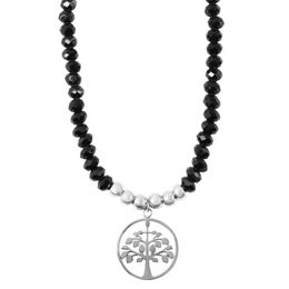 Adelia&acute;s Kette ohne Anh&auml;nger ADELIA&acute;S "Damen Halskette mit Anh&auml;nger &ndash; Lebensbaum aus Glas", schwarz, Halsketten, Damen, 42cm, Perfekt zum Verschenken an besondere Menschen