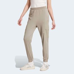 Sporthose adidas Sportswear "W CE G KN CARG", Damen, Gr. XXL, N-Gr, beige (putty beige), Obermaterial: 55% Baumwolle, 36% Polyester, 9% Viskose, Hosen Sporthose