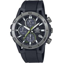 Chronograph CASIO EDIFICE, schwarz (neongr&uuml;n, schwarz), Armbanduhren, Damen, Chronograph, Armbanduhr, Solar, Herrenuhr, analog, Tag, Stoppfunktion, Resinarmband
