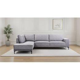 Ecksofa OTTO HOME "OLAND L-Form, B: 289 cm, Skandi-Design", grau (hellgrau), B:289cm H:85cm T:210cm, Struktur weich (100% Polyester);Luxus-Microfaser (100% Polyester);Webstoff (100% Polyester), Sofas, Ecksofa, Struktur, Flachgewebe, Luxus-Microfaser, Boucle