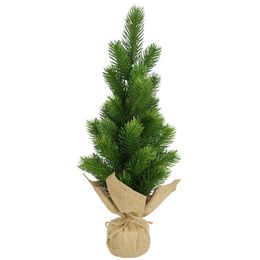 I.GE.A. K&uuml;nstlicher Weihnachtsbaum "Tannenbaum", H: 47cm bisgr&uuml;n, Weihnachtsb&auml;ume, in Jute-Topf, Christbaum Weihnachtsdeko Kunstbaum kleiner Dekobaum