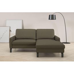 Ecksofa Home Affaire "Lecce, L-Form, Federkernpolsterung, Breite 194 cm", light, braun, B:194cm H:86cm T:164cm, 100% Polyester, Sofas, Ecksofa, inkl. saugroboterfreundliche H&ouml;he & schmale Armlehnen