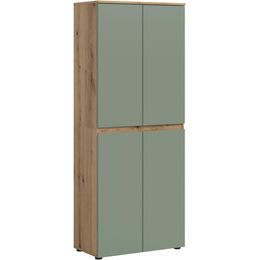 Mehrzweckschrank Inosign "CIPELA, 70x175 cm, viel Stauraum, variable Einlegeb&ouml;den, Kleiderstange", evoke oak nachbildung, smoke gr&uuml;n nachbildung, B:70cm H:175cm T:37cm, FSC-zertifizierter Holzwerkstoff, Schr&auml;nke, Mehrzweckschrank, Schuhschrank, Kleiderschrank, Universalschrank, Aktenschrank, Schrank