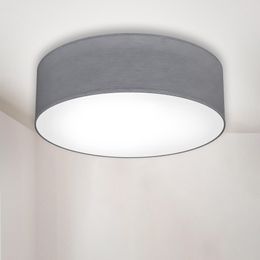 B.K.LICHT LED Deckenleuchte, grau (wei&szlig;, grau), 1, &Oslash; 30cm H: 10cm, 1 Stk., Leuchten, Deckenlampe, Textil Lampenschirm, E27, Schlafzimmer, Wohnzimmer, LED Deckenleuchte