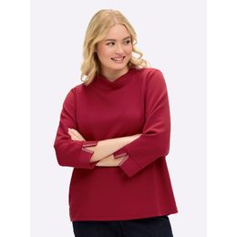 sheego Gro&szlig;e Gr&ouml;&szlig;en Sweatshirt mit Glitzerdetails, kirsche, Gr&ouml;&szlig;e 44/46 - Damen