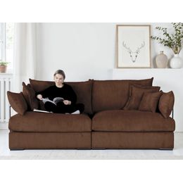 Big-Sofa Home Affaire, B:190cm T:123cmterracota, 100% Polyester, Sofas, "Casa, Breite 190 cm", Mega-Sofa, in Cord oder Chenille-Struktur w&auml;hlbar, mit