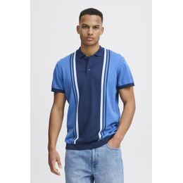 Poloshirt Blend "BHPolo", Herren, Gr. S, blau (marineblaus), Web, 100% Baumwolle, gestreift, regular fit normal, V-Ausschnitt, normaler Saum, Shirts, L&auml;ssiges Poloshirt