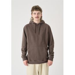 Kapuzensweatshirt Cleptomanicx "Ligull", Herren, Gr. L, braun (dunkelbraun), 100% Baumwolle, meliert, normal, ohne Ausschnitt, Sweatshirts, mit lockerem Schnitt