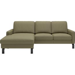 Ecksofa Home Affaire, B:224cm H:86cm T:164cmoliv, 100% Leder, Wohnzimmer, Sofas, "Lecce, L-Form, Federkernpolsterung, Breite 224 cm", inkl.