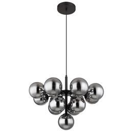 Globo LIGHTING Pendelleuchte "GRAPPY", schwarz (schwarz matt), 13, &Oslash; 12cm H: 120cm, 1 Stk., Leuchten, H&auml;ngeleuchte, H&auml;ngelampe, Glas, Wohnzimmer, Essbereich, Pendelleuchte