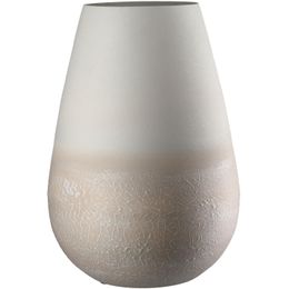 Tischvase Gilde, B:23cm H:33cm T:23cmbeige, Metall, Vasen, "Vase rund Echo beige"
