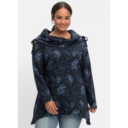 sheego by Joe Browns sheego Gro&szlig;e Gr&ouml;&szlig;en Sweatshirt mit weitem Schalkragen, schwarz-bedruckt, Gr&ouml;&szlig;e 56/58 - Damen