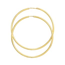 Paar Creolen Jobo, gold (gelbgold 333), Ohrringe, Damen, 50mm, Gelbgold 333, 333 Gold 50 mm