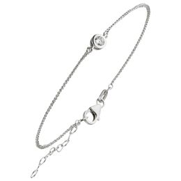 Armband Jobo "Armband mit Zirkonia", silber (silber 925, wei&szlig;), Armb&auml;nder, Damen, 19cm, Silber 925 (Sterlingsilber), Armband, 925 Silber 19 cm