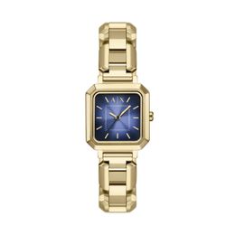 Quarzuhr Armani Exchange, gold (goldfarben, dunkelblau), Armbanduhren, Damen, Quarzuhr, Armbanduhr, Damenuhr, Edelstahlarmband, analog