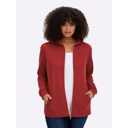 sheego Damen Sweatjacke, kirsche, Gr&ouml;&szlig;e 56/58