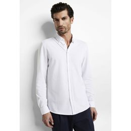 Businesshemd Cinque "CIRONI", Herren, Gr. L, N-Gr, wei&szlig;, Web, Obermaterial: 55% Baumwolle, 45% Polyester, unifarben, Basic, bequem normal, Rundhals, 1-Knopf-Manschette, Hemden, b&uuml;gelfreie Piquet Qualit&auml;t, Leisure-Fit