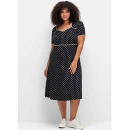 sheego by Joe Browns Damen Jerseykleid, schwarz-gemustert, Gr&ouml;&szlig;e 40